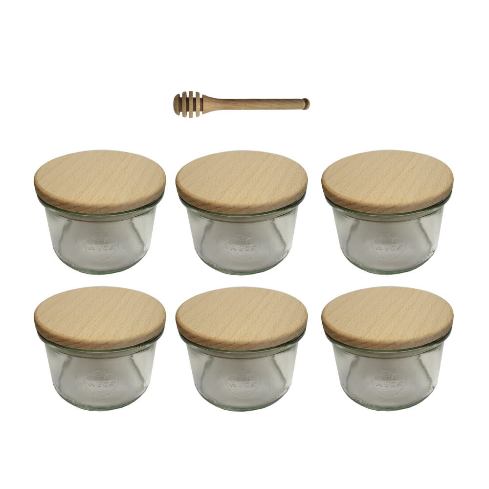 Słoiki WECK 6szt / drewniane wieko, nabierak słoik 200ml MOLD - Polskie ...
