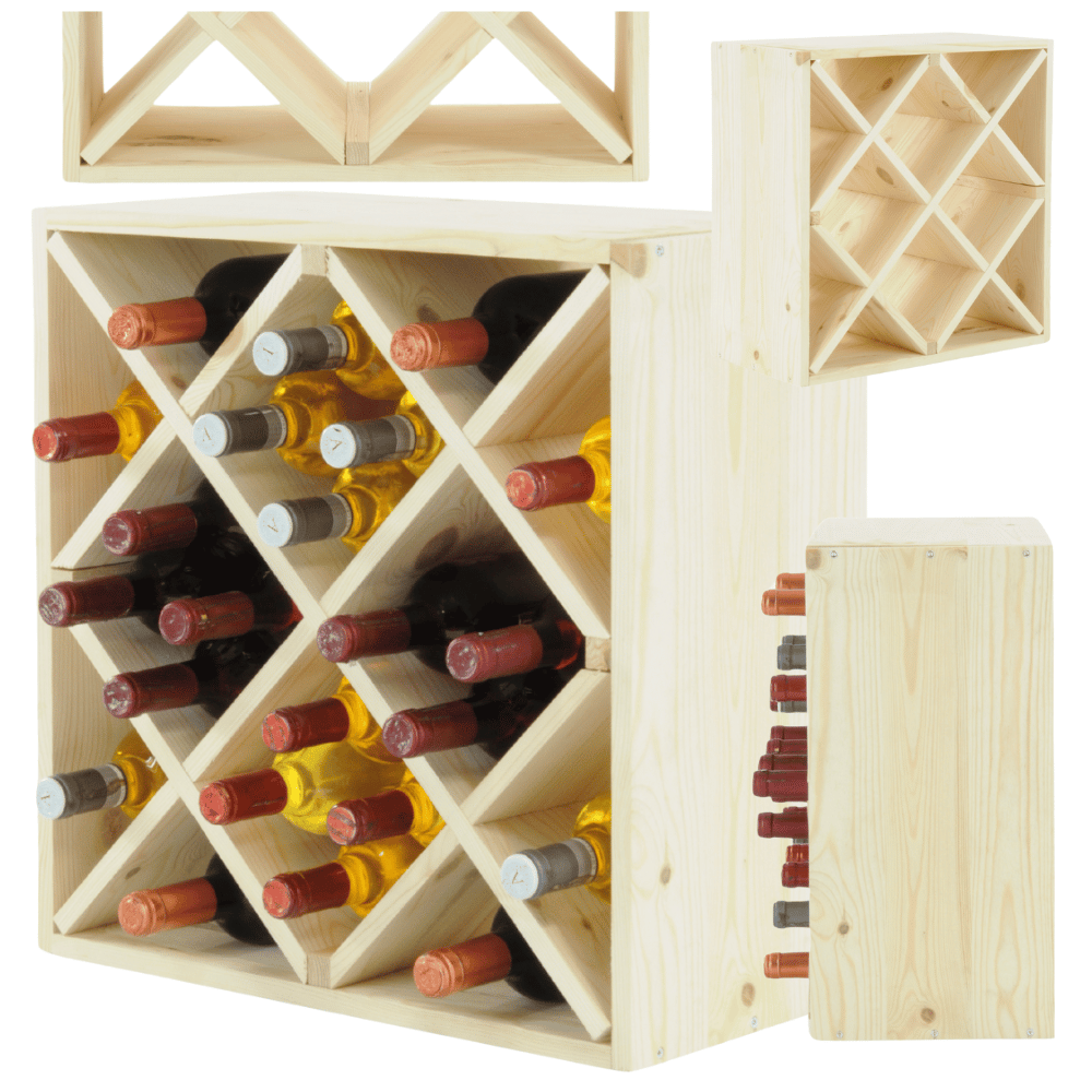 Stojak na wino szafka na butelki regał typu 4X 50x50x25 cm 24 butelki EKO - Polskie Regały